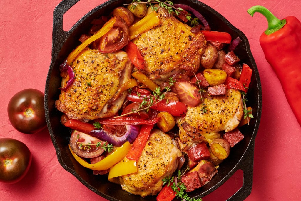 Basque-Style Chicken Thighs with Wild Wonders® Peppers and Kumato ...