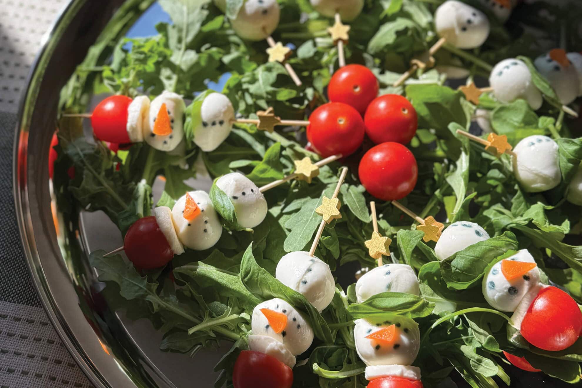 One Sweet® Tomato Snowman Skewers - SUNSET Grown. All rights reserved.